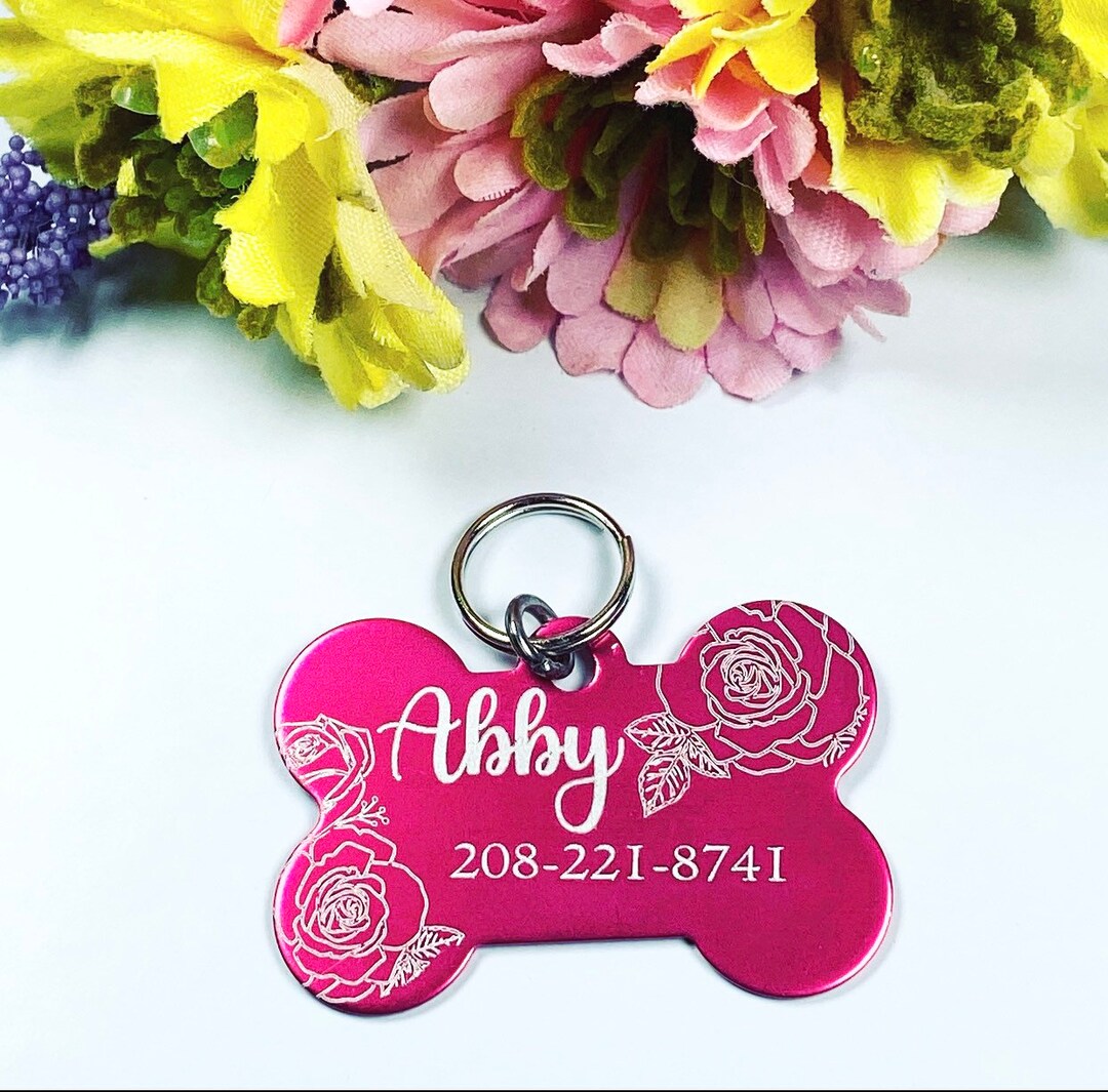 Rose Dog Tag! Great for Dogs! Ships Fast!!!! - Etsy