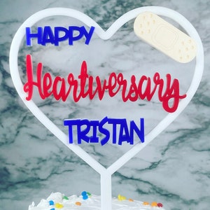Personalized Heartiversary Cake Topper - Heart Warrior - Open Heart ...