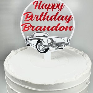 Classic Car Cake Topper - Hot Rod Cake Topper - Acrylic Cake Topper ...