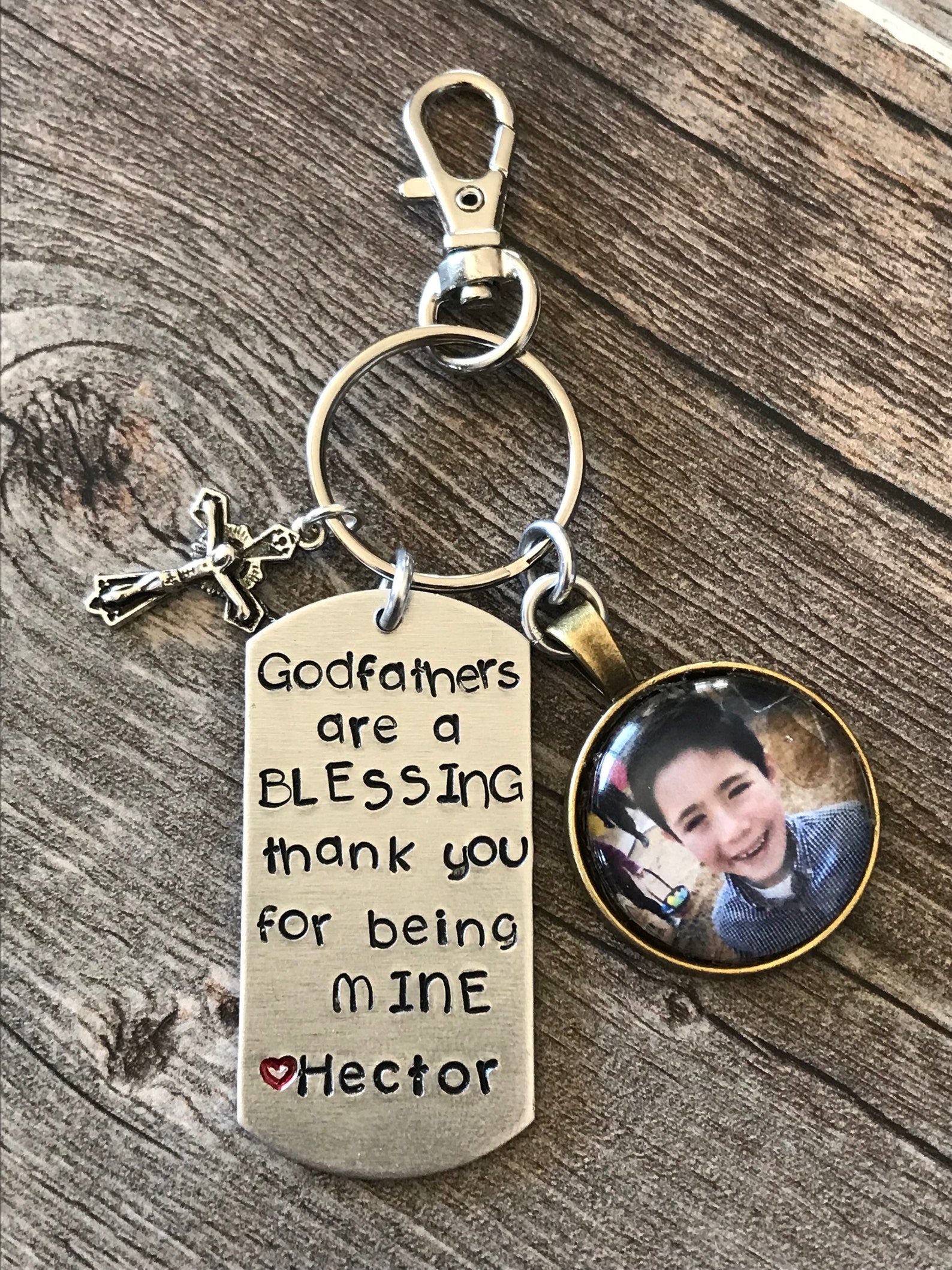 Godfather/godmother Keychain Personalized With Your Childs | Etsy