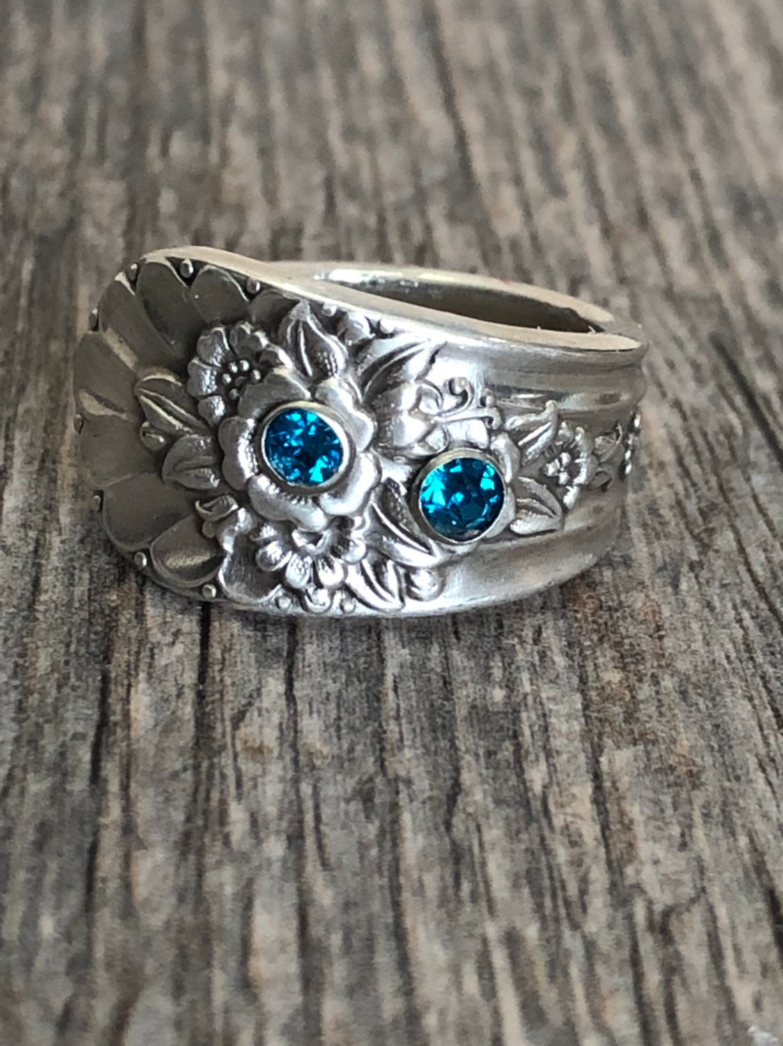 Mother's Day birthstone rings made from a vintage sterling silver ...