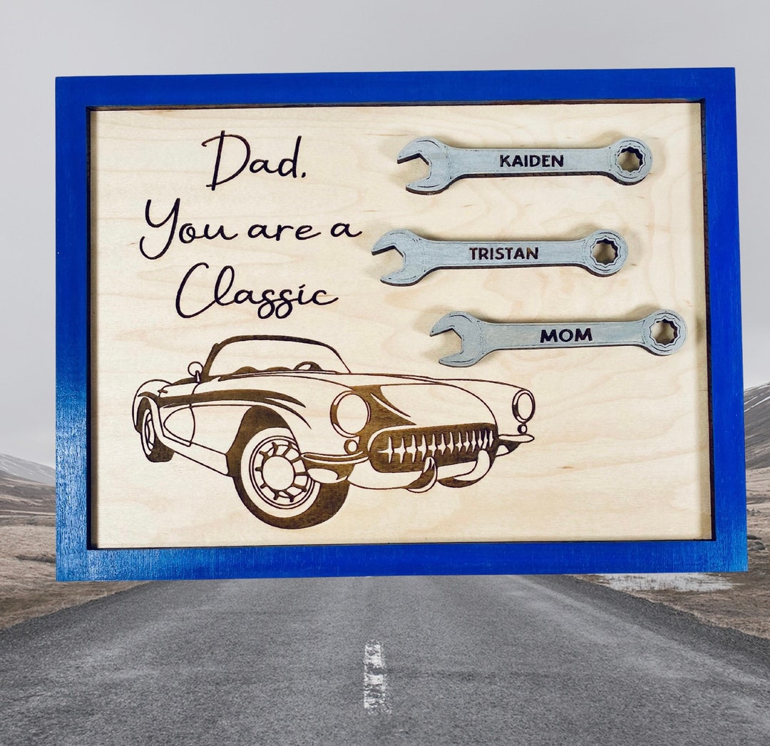 Father’s Day Kids’ Name Sign - Hot Rod Gift - Grease Monkey Gift ...