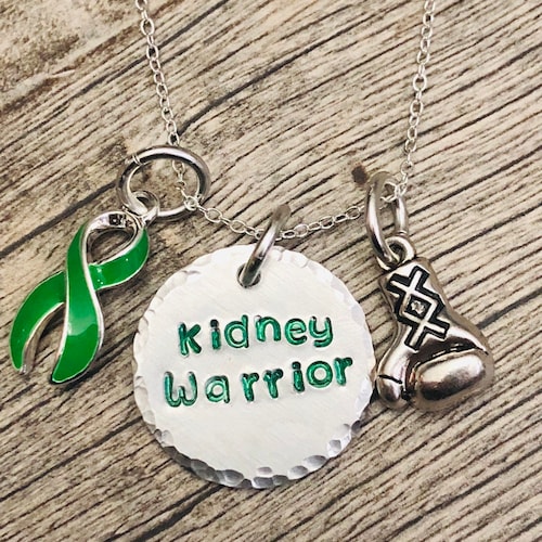 Kidney Warrior Green Awareness Ribbon Kidney Disease - Etsy