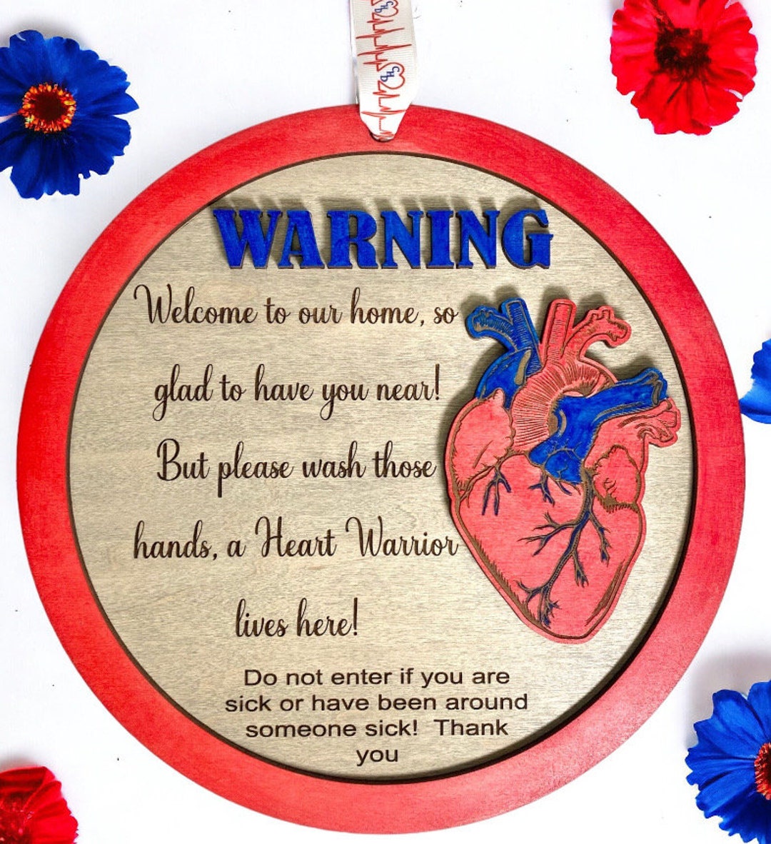 CHD Door Hanger/ Heart Warrior Door Hanger - Etsy
