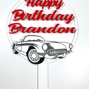Classic Car Cake Topper - Hot Rod Cake Topper - Acrylic Cake Topper ...