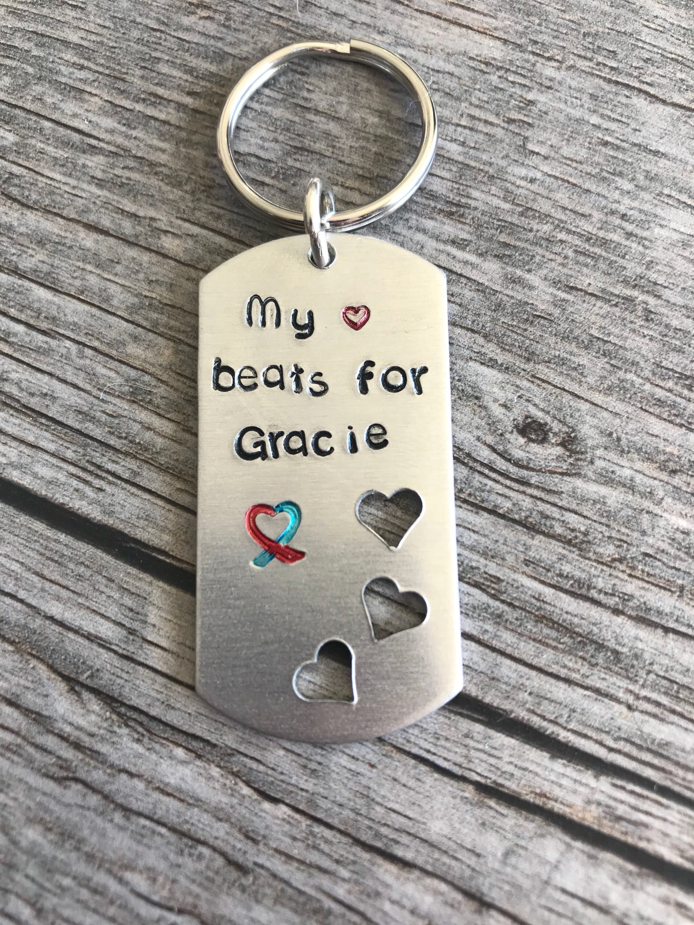 Personalized Name CHD Awareness Keychain