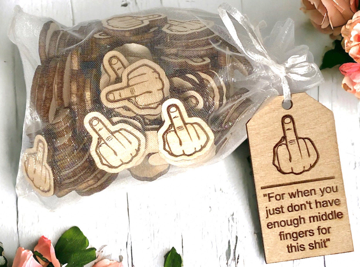 Gag Gift - Middle Finger Bag- Funny Give a F**k Bag - Flip off - White ...