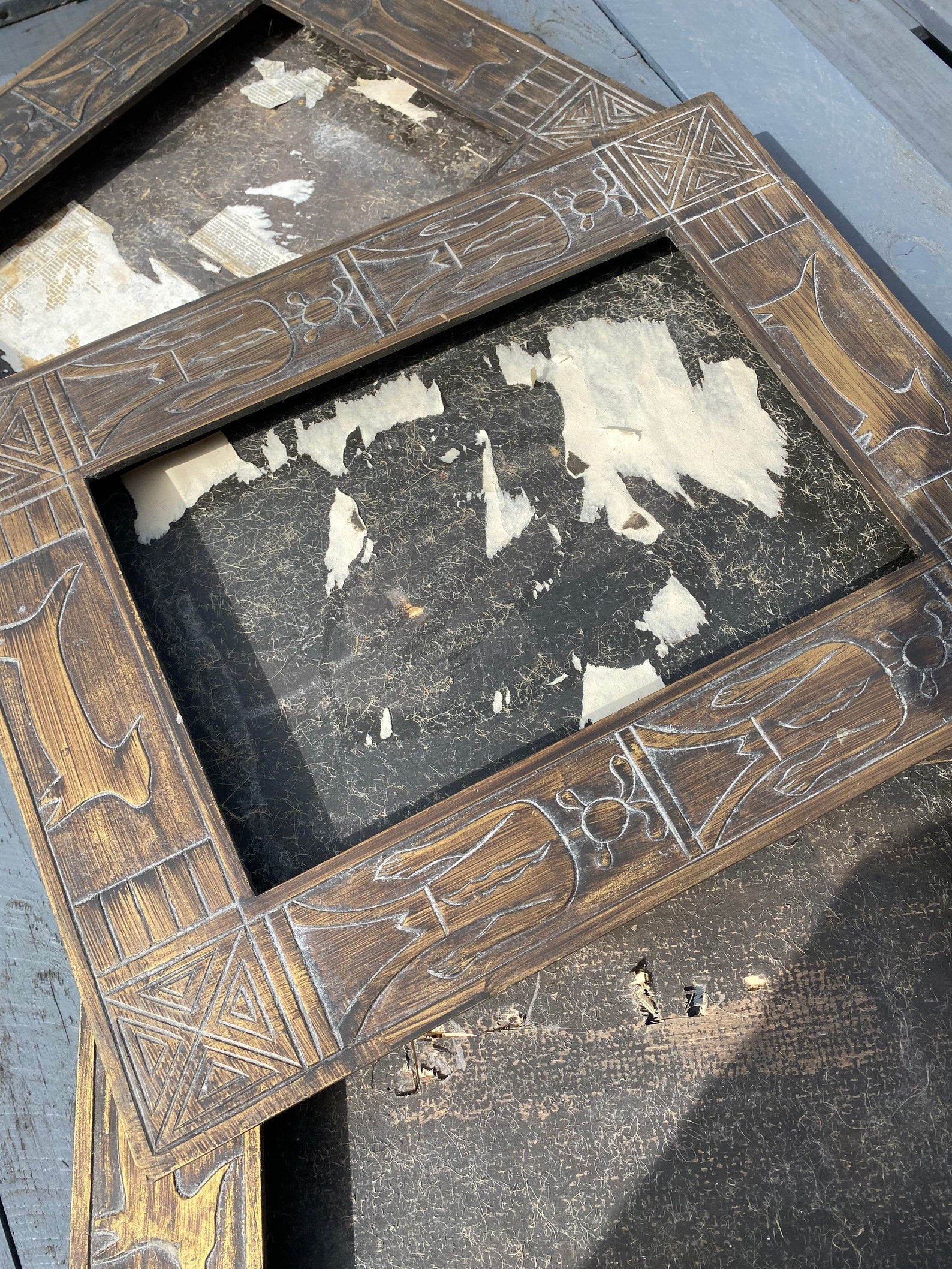 Three Empty African Shadow Box Frames for up Cycle or Diy - Etsy UK