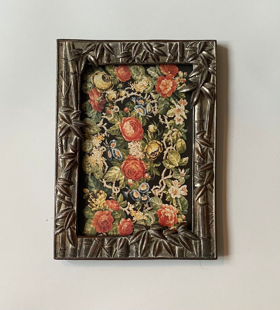 Antique Japanese Antimony Bamboo Relief Picture Frame - No Glass ...