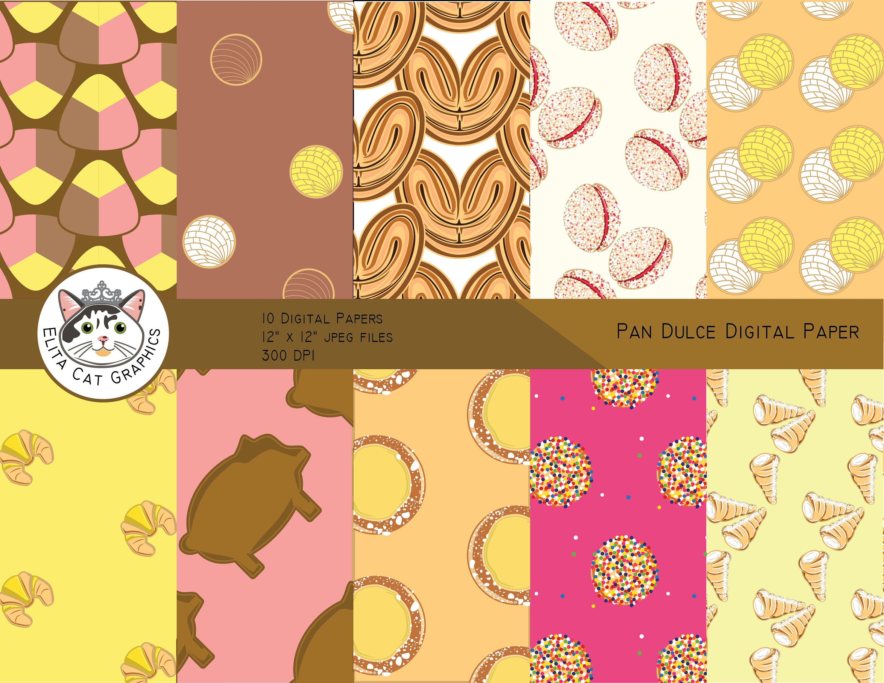 Pan Dulce Digital Paper - Etsy