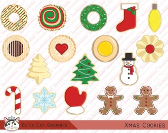 Christmas Cookies Clipart Set: Christmas Gingerbread Clipart - Etsy