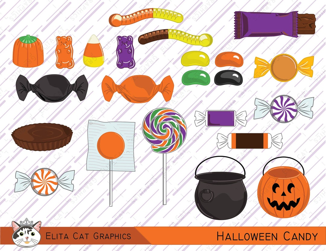 Halloween Candy Clip Art - Etsy