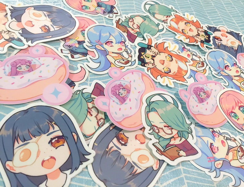 3 Cute Vinyl Stickers 6 different designs | Etsy