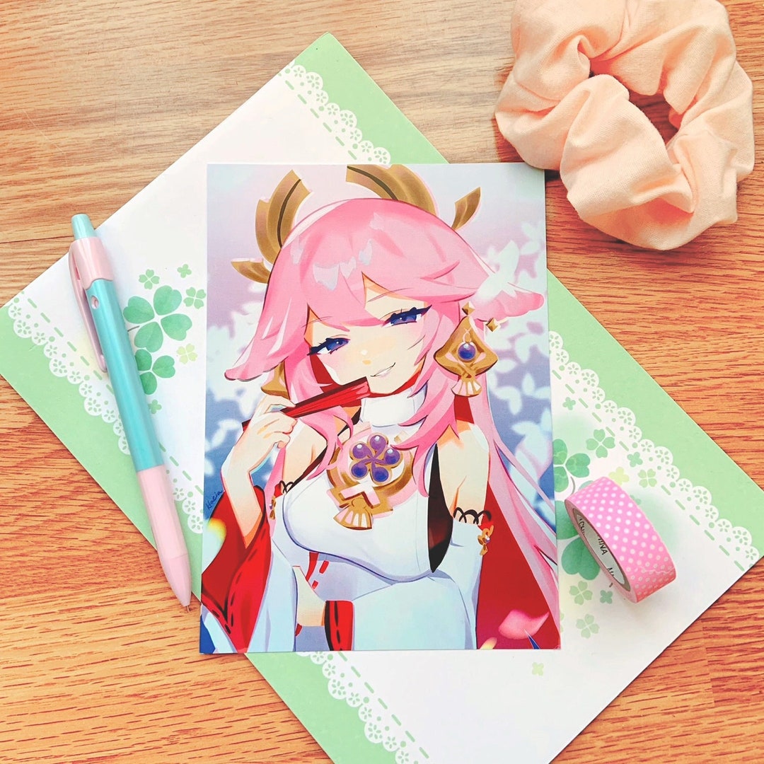 Genshin Impact Yae Miko 5 X 7 Mini Print - Etsy