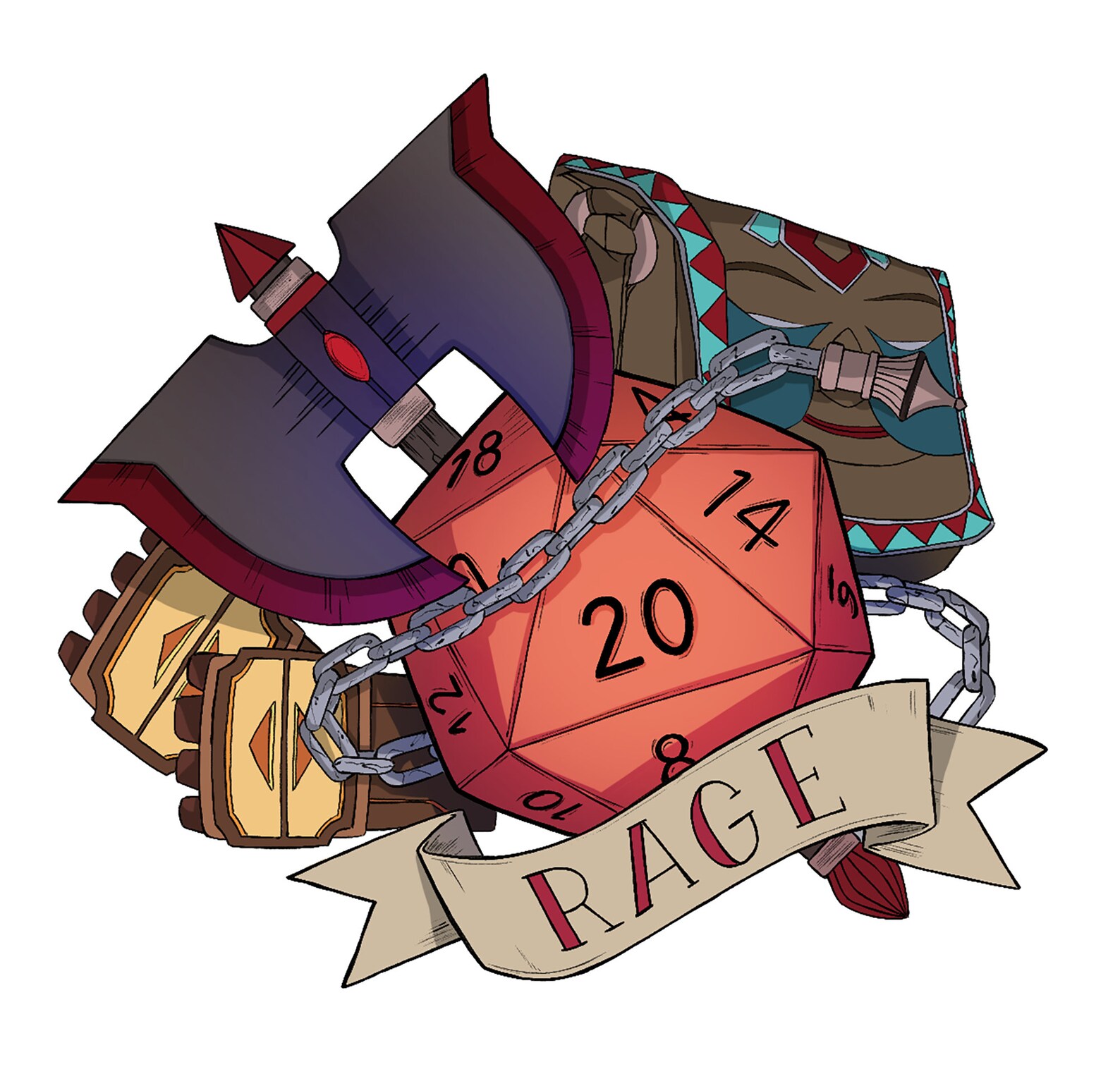 The Barbar DnD Rage D20 Vinyl Sticker Grog Strongjaw Critical - Etsy.de