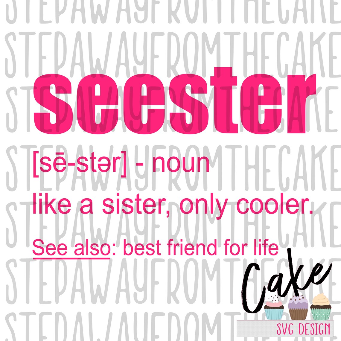 Seester Like A Sister Only Cooler SVG Seester Gift Seester | Etsy