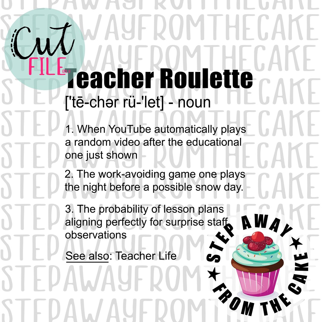 Teacher Roulette SVG, Funny Teacher Svg, Teacher Tumbler PNG, Male Teacher Gifts Bulk, Svg Files ...