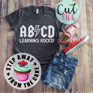 ABCD Learning Rocks Shirt PNG, Teacher Rock Shirt SVG, Teach Love ...