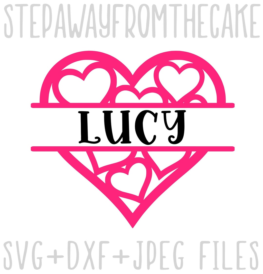 Heart Name Frame SVG File Split Name Frame Valentines Day - Etsy UK