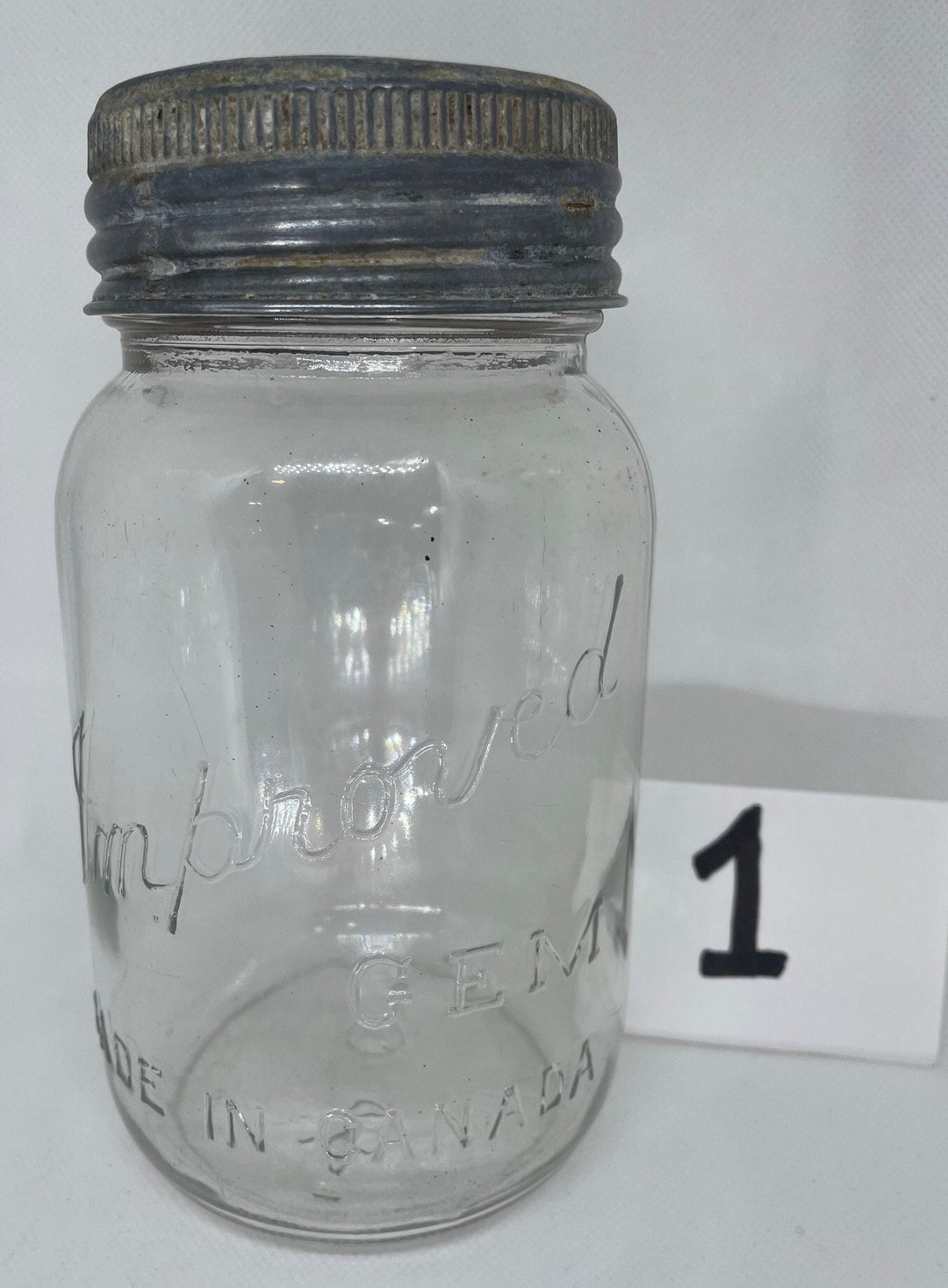Antique 1941 Improved Gem Mason Jar 1 - Etsy