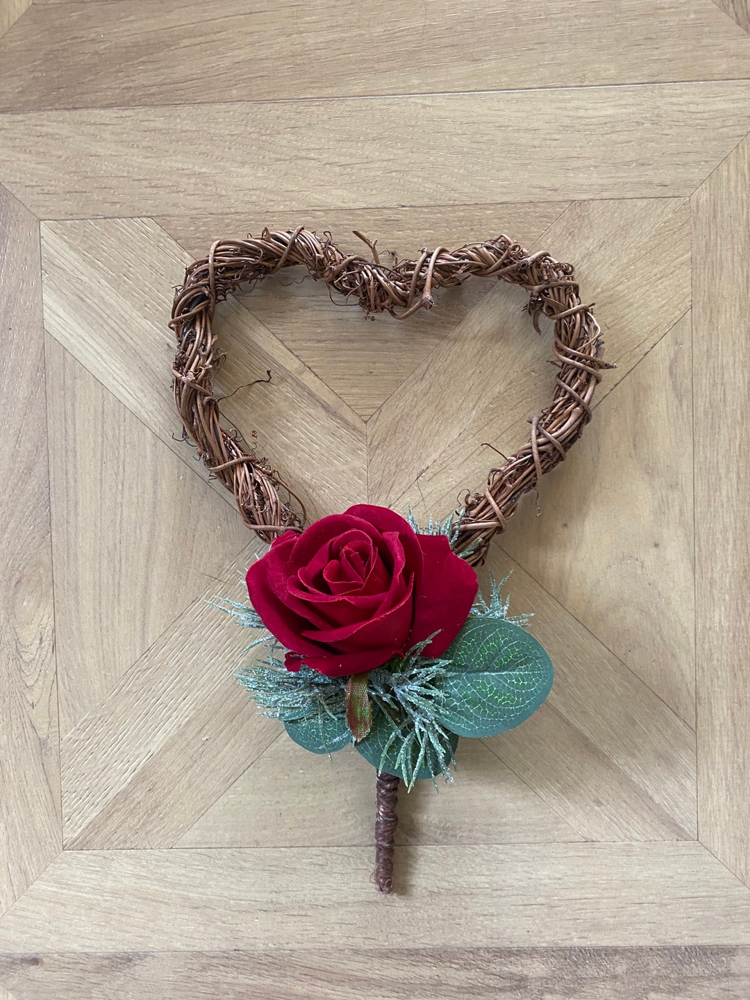 Wicker Heart Grave Tribute - Etsy