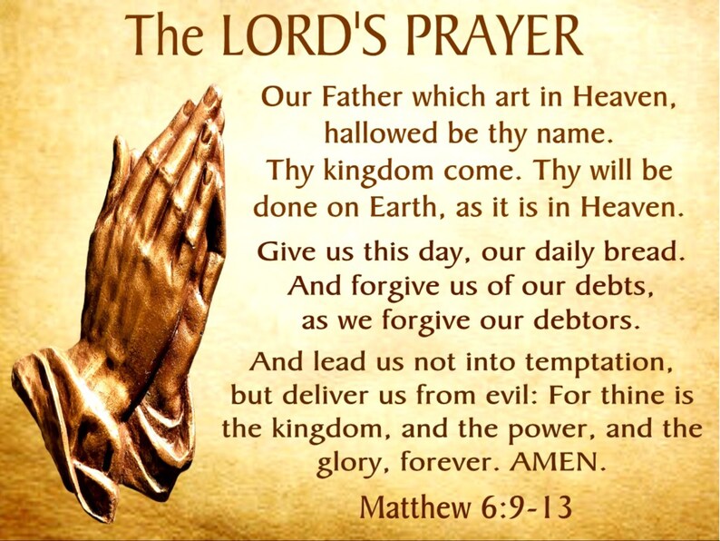 The Lord's Prayer Picture the Lord's Prayer Sign Matthew 6 9 Religious ...