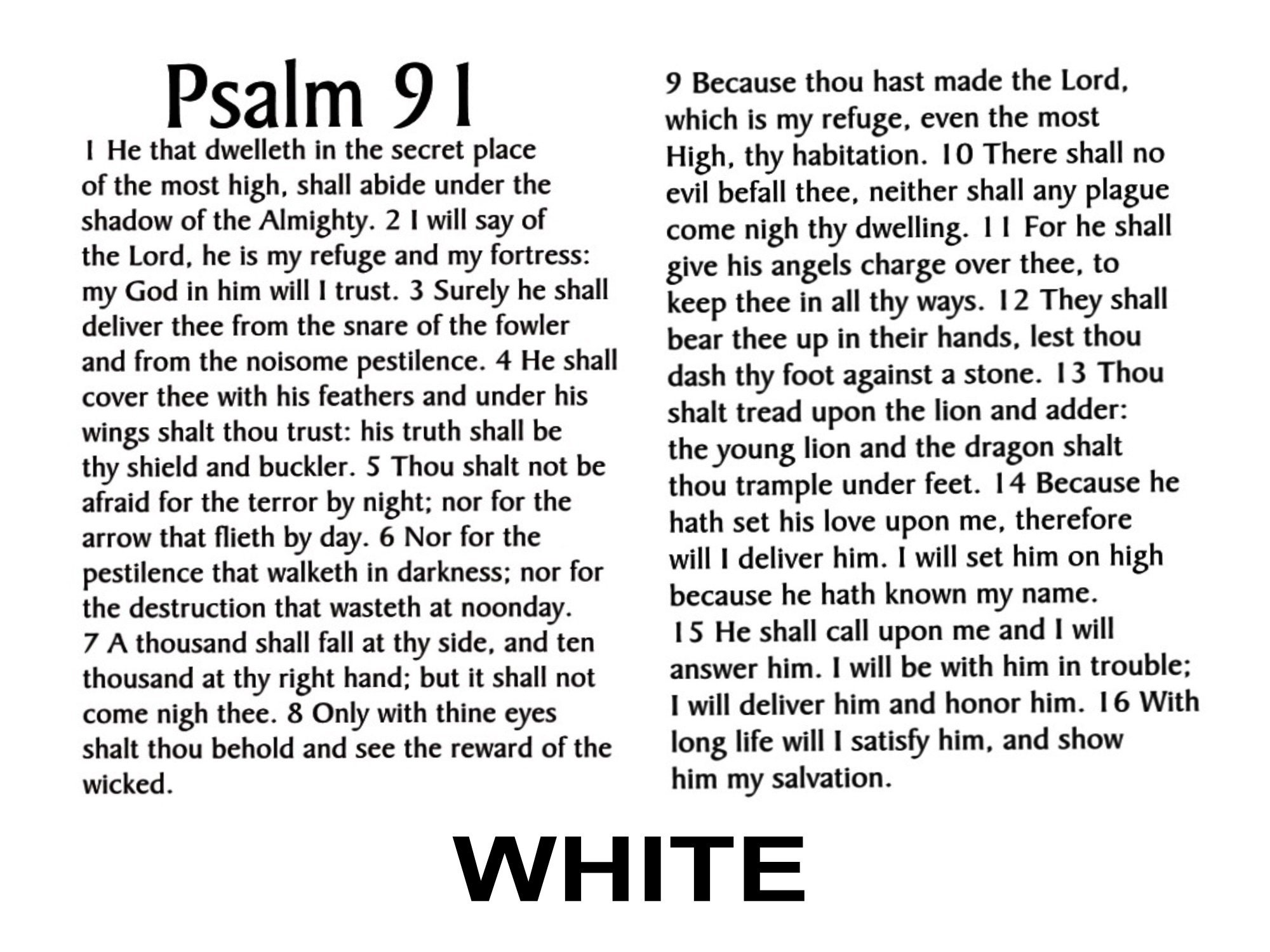 Psalm 91 Picture Psalm 91 Wall Art Religious Wall Art Christian Picture ...