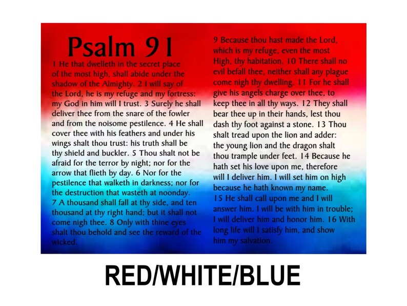Psalm 91 Picture Psalm 91 Wall Art Religious Wall Art - Etsy