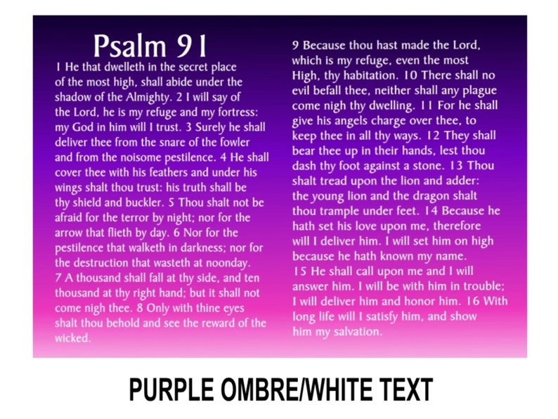 Psalm 91 Picture Psalm 91 Wall Art Religious Wall Art - Etsy