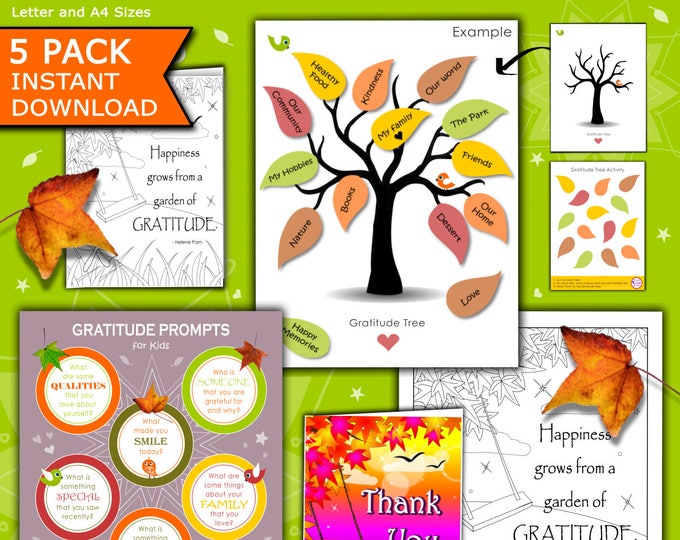 Gratitude Printable Kids Activities. 6 Pages Including - Etsy