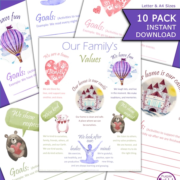 Family Values Worksheet - Etsy