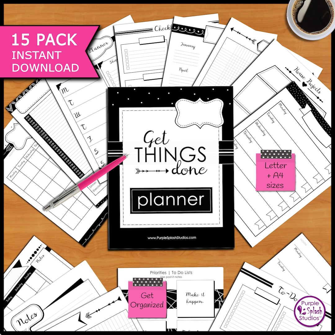 Get Things Done Printable Planner Pack of 15 Templates Including ...