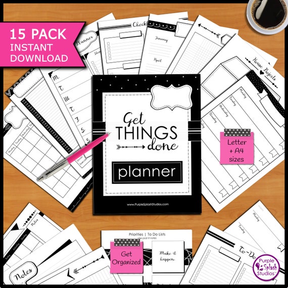 Get Things Done Printable Planner Pack of 15 Templates - Etsy