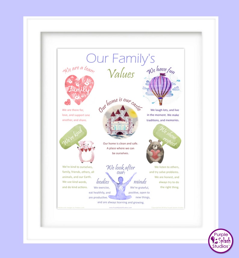 Family Values Poster & 9 Goal Worksheets to Bring Your Family Closer ...