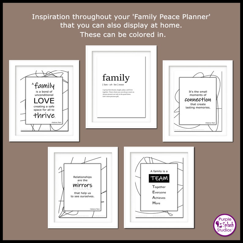 Family Peace Planner 57p Printable: Create Harmony Through Values ...