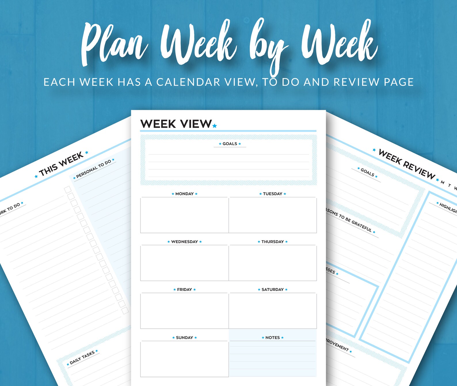 2019 Monthly Planner Printable, Weekly Planner Printable, Daily Planner ...