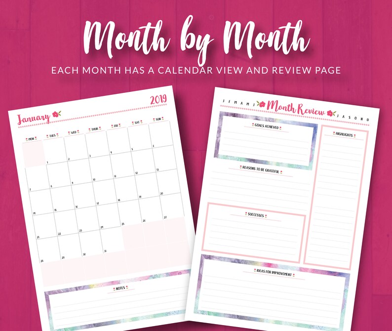 2019 Monthly Planner Printable, Weekly Planner Printable, Daily Planner ...
