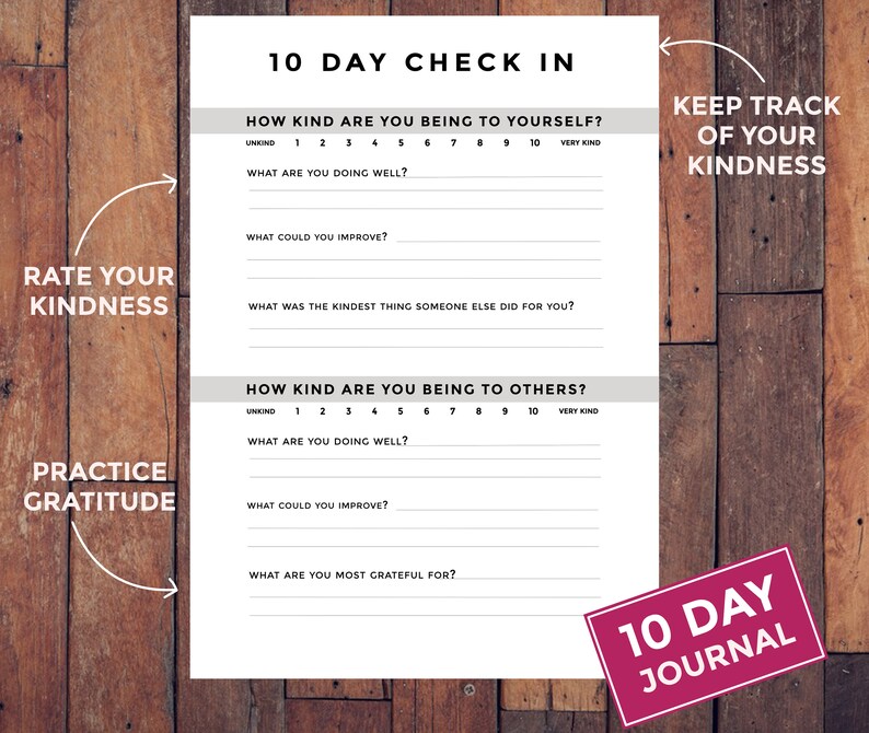 Printable Daily Kindness Journal, Kindness Matters, - Etsy