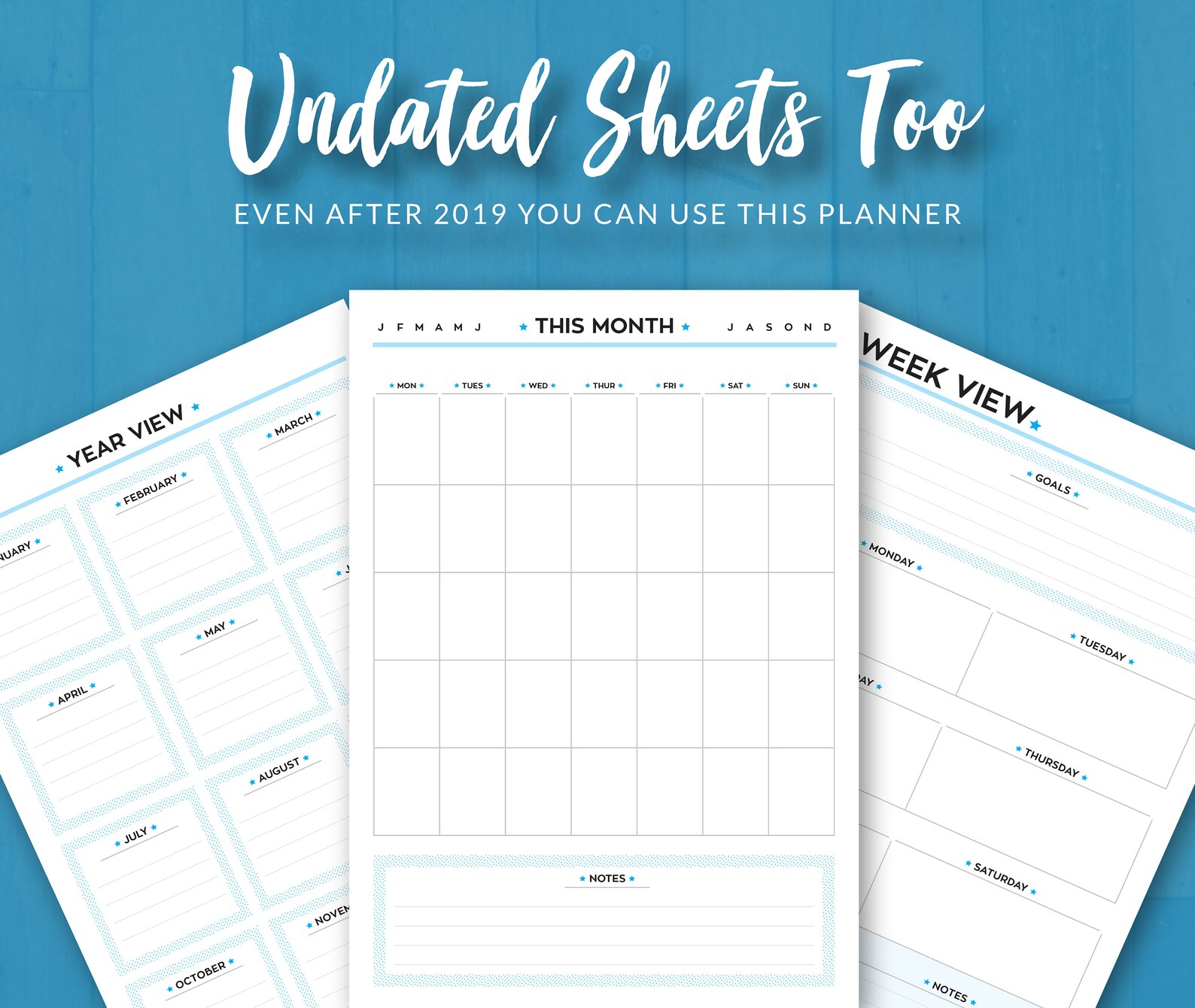2019 Monthly Planner Printable, Weekly Planner Printable, Daily Planner ...