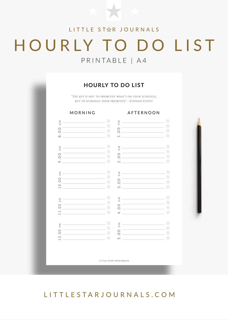 Printable Hourly to Do List - Etsy