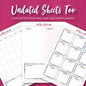 2019 Monthly Planner Printable, Weekly Planner Printable, Daily Planner ...