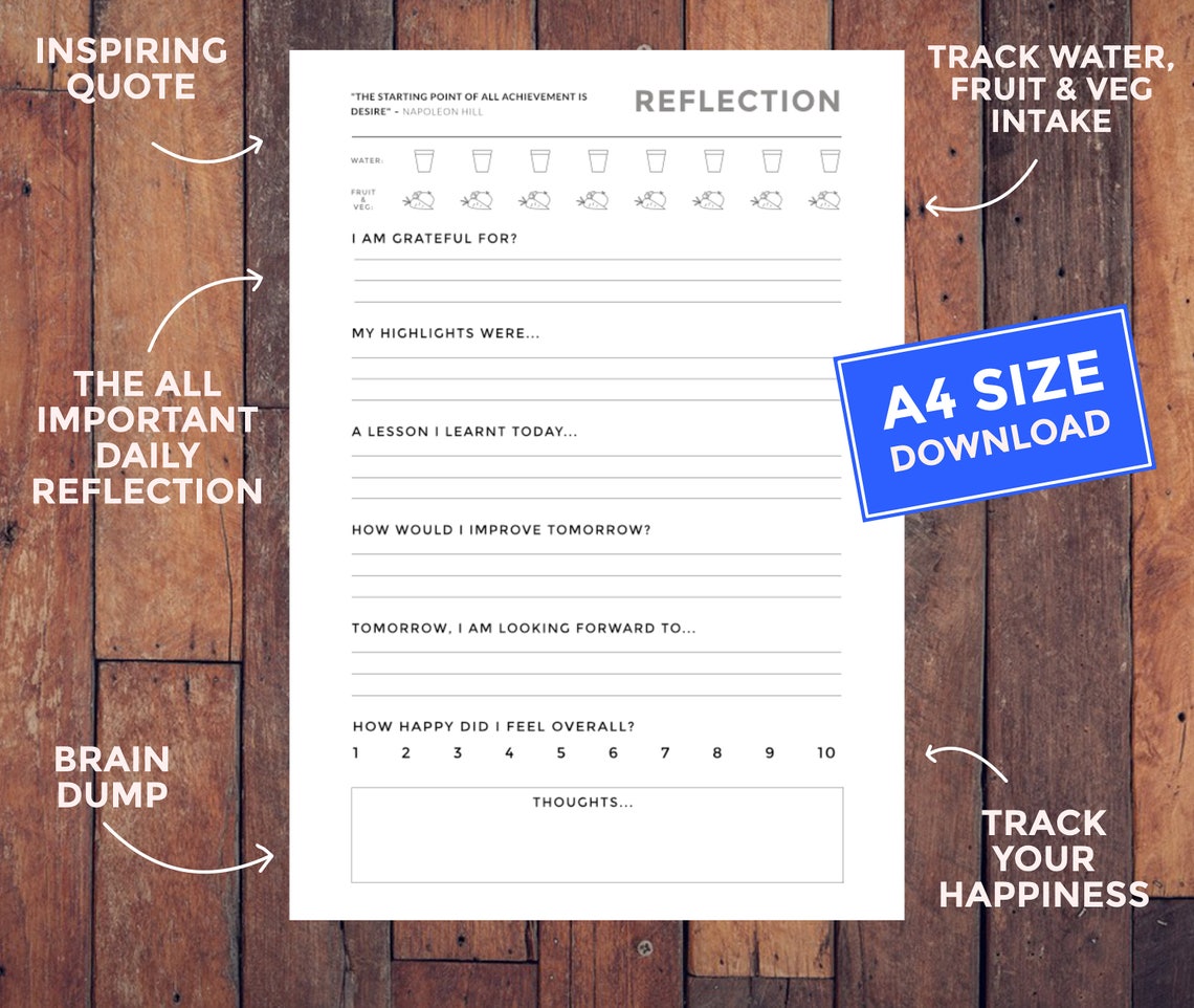 Printable Daily Happiness Journal - Etsy