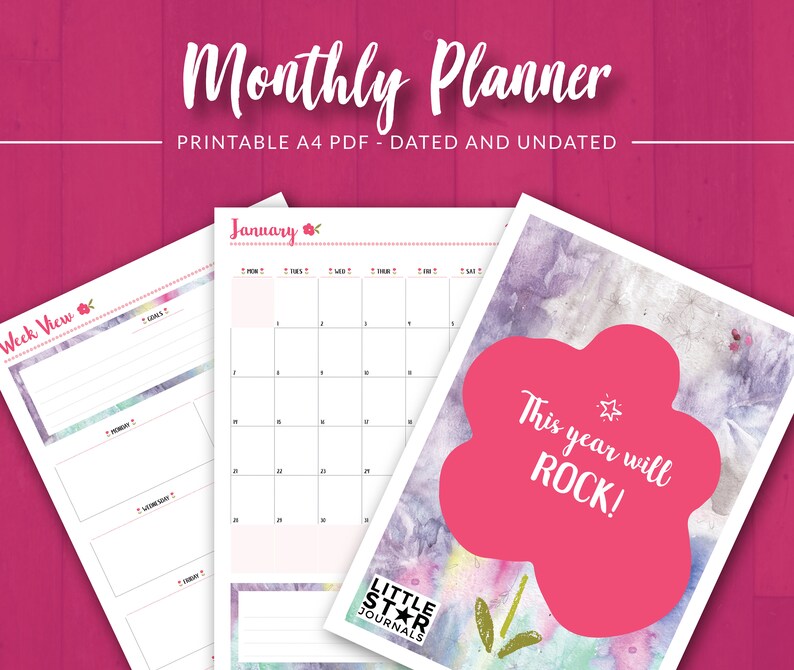 2019 Monthly Planner Printable, Weekly Planner Printable, Daily Planner ...