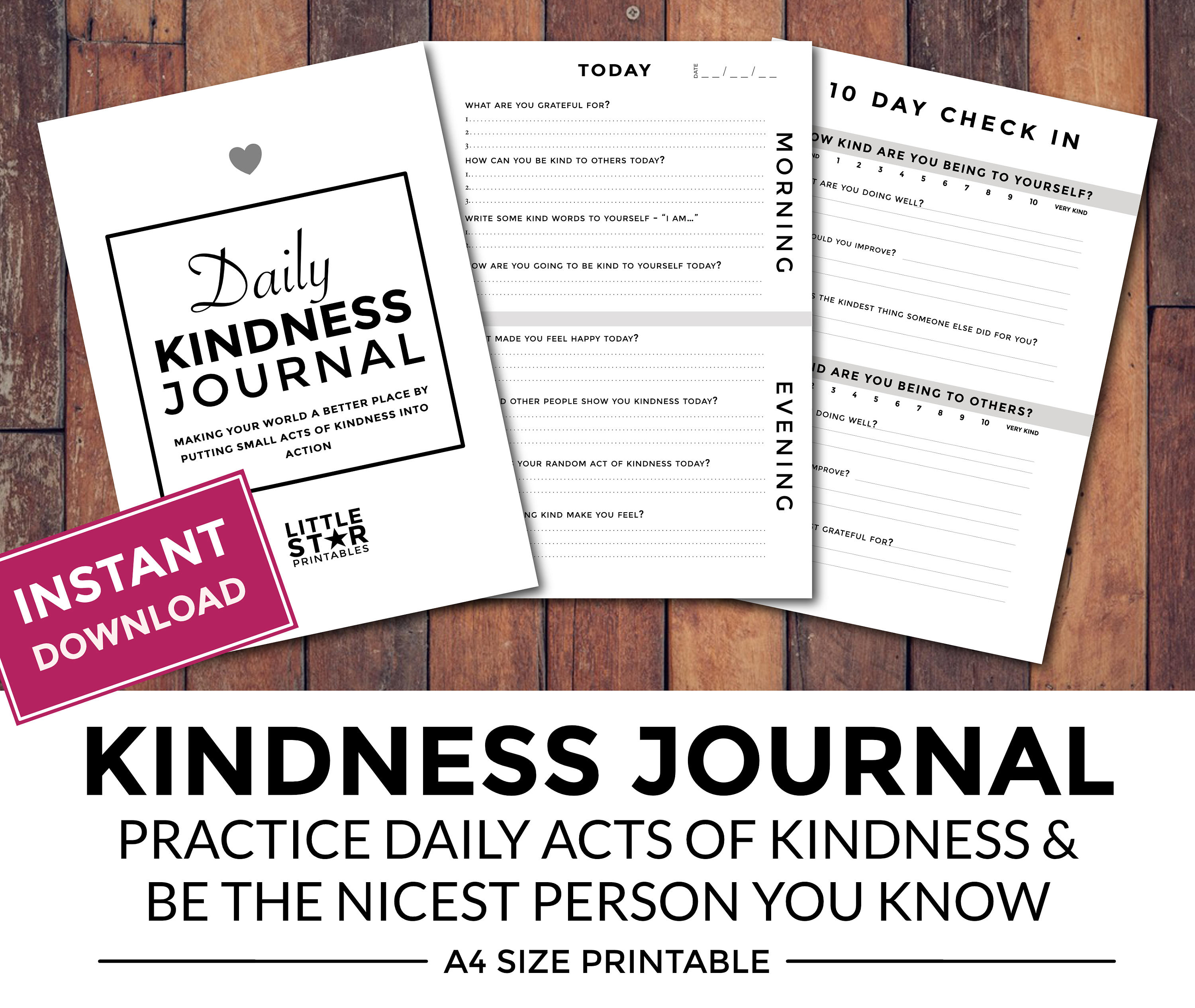Printable Daily Kindness Journal, Kindness Matters, - Etsy