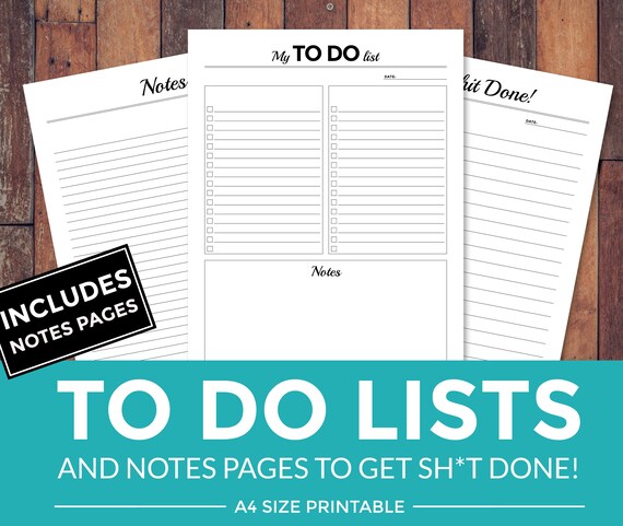 Printable to Do List Printable Notes Pages Printable Get | Etsy