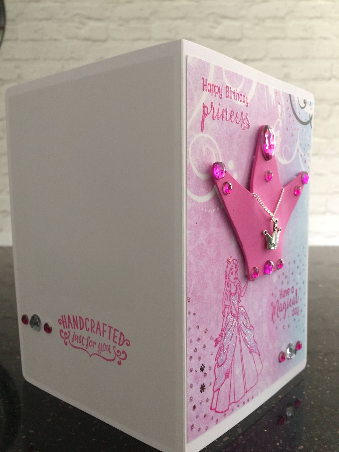Hand Made Princess Birthday Card With Necklace - Etsy