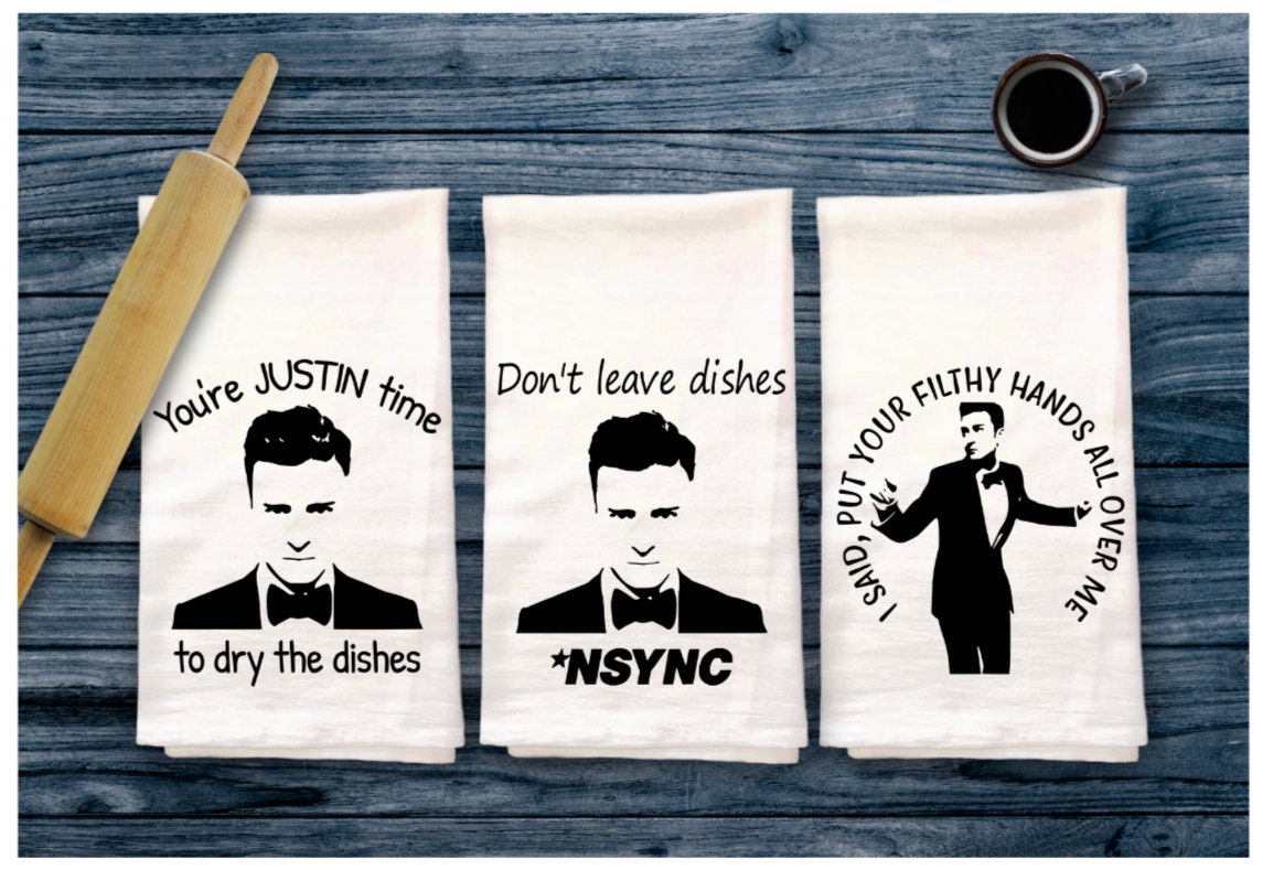 Justin Timberlake Gift Set Nsync Dish Towels Christmas Gift - Etsy