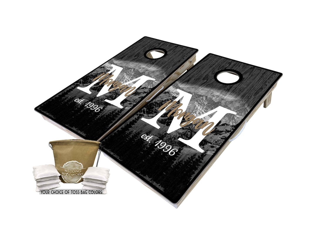 Mountain Scene Cornhole Boards, Custom Cornhole Boards, Rustic Cornhole ...