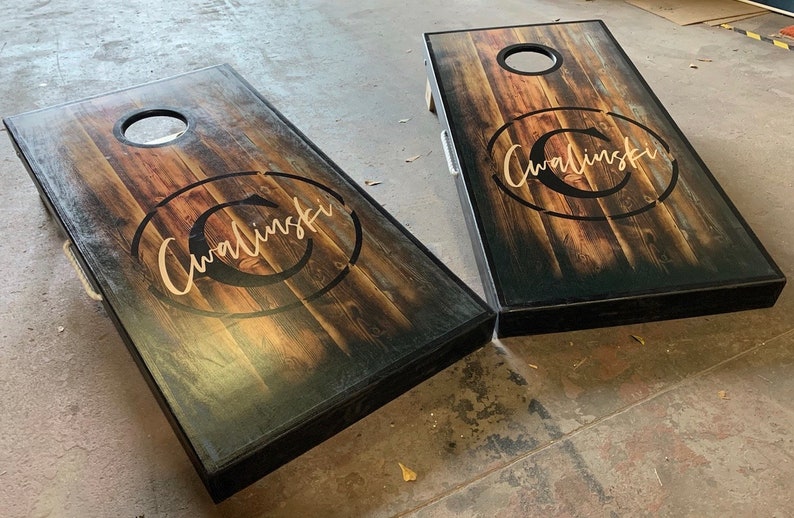 Rustic Barnwood Cornhole Custom Cornhole Boards Rustic | Etsy