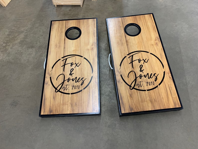 Custom Rustic Family Cornhole Boards Outdoor Gift Idea - Etsy